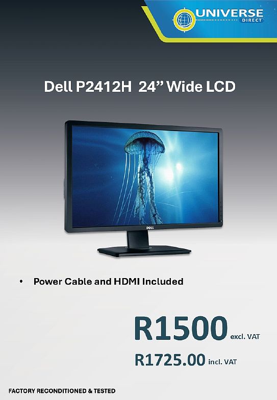 24" DELL P2412H LCD (VGA) - Universe Direct | Your One-Stop Tech & IT ...